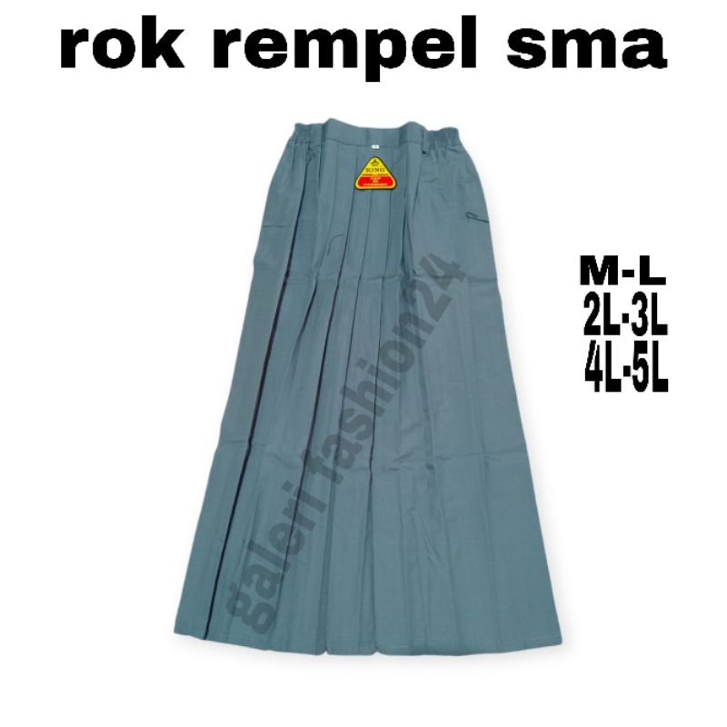 Jual Rok Abu Sma Rempel Panjang Rok Seragam Sekolah | Shopee Indonesia