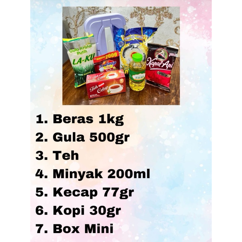 Jual paket sembako kontainer mini paket sembako lebaran ready stok ...