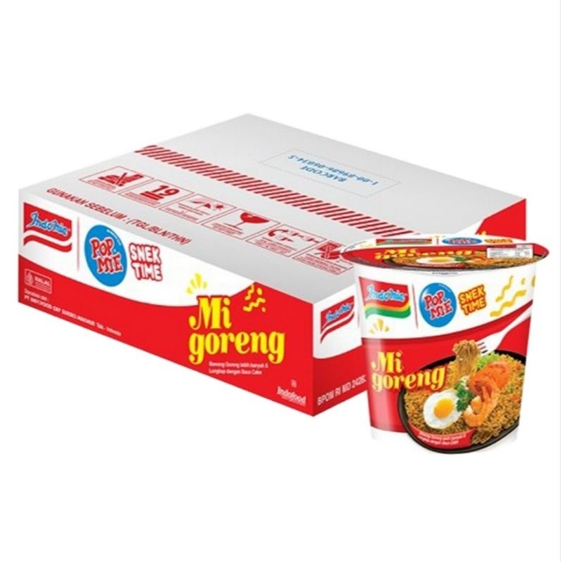 Jual 1 DUS/12 PCS Pop Mie Mi Instan Snek Time Mini Rasa Indomie Goreng ...