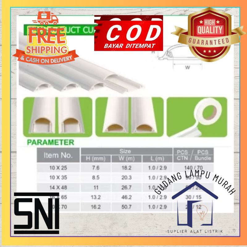 Jual Ducting Cable Kabel Duct Lantai Oval Kabel Duct Kurva 10x25 10x35 ...