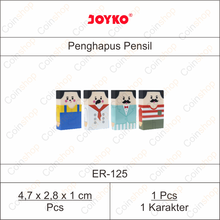 Jual Joyko ER-125 Eraser Penghapus Pensil Fancy Per Pcs | Shopee Indonesia