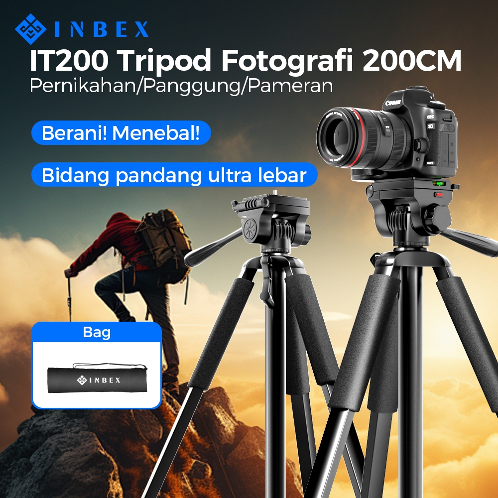 Jual INBEX IT200 2M Tripod Bluetooth Remote Kamera DSLR Tripod Besar ...