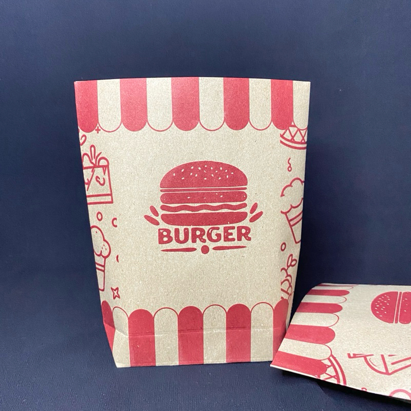 Jual (100PCS) KANTONG KEMASAN BURGER | Shopee Indonesia