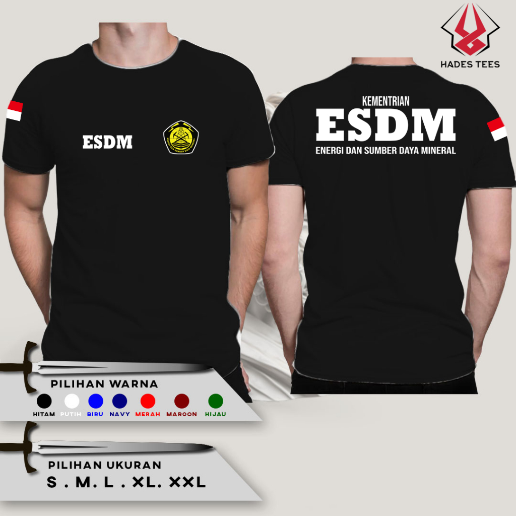 Jual Kaos Baju Kementerian Energi dan Sumber Daya Mineral ESDM Kaos Pemerintahan Bisa Tambah ...