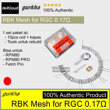 Jual Gurkha RBK for RGC 0.17 ohm Mesh Coil | SMOK RPM80 RPM 80 Fetchx ...