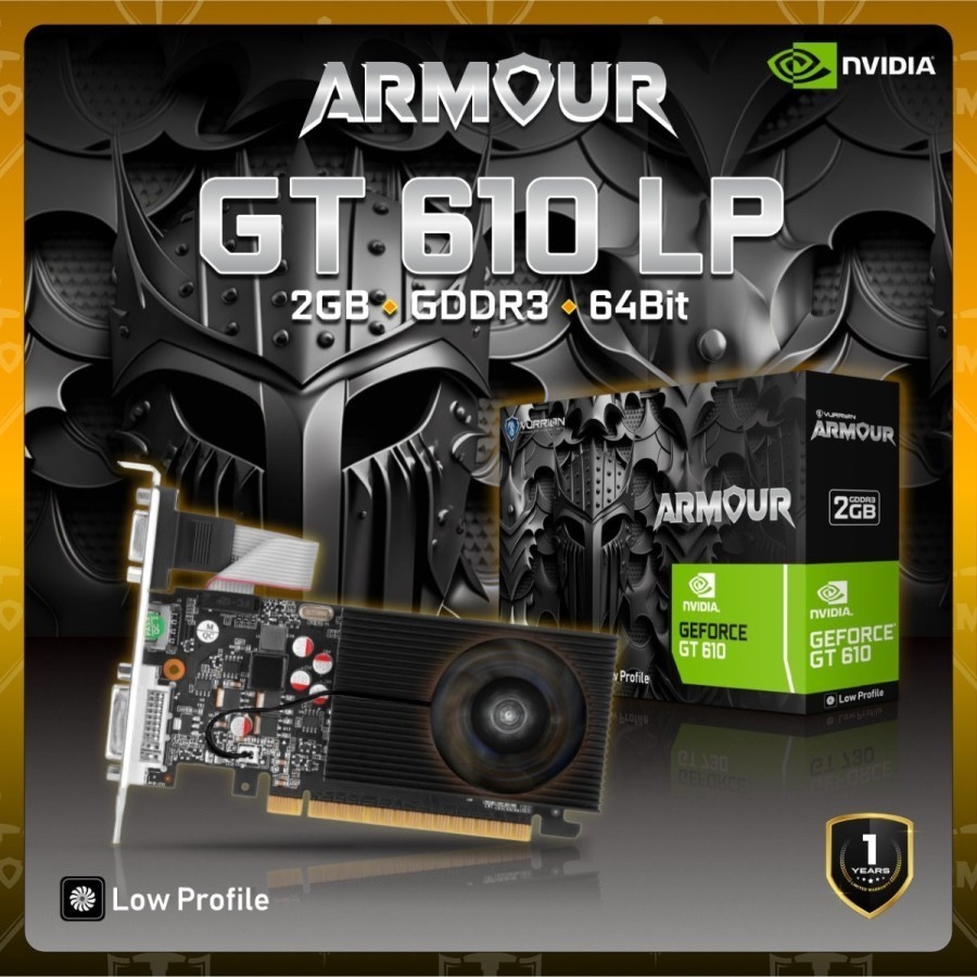 Jual VGA ARMOUR GT 610 LP 2GB DDR3 64BIT GARANSI RESMI | Shopee Indonesia