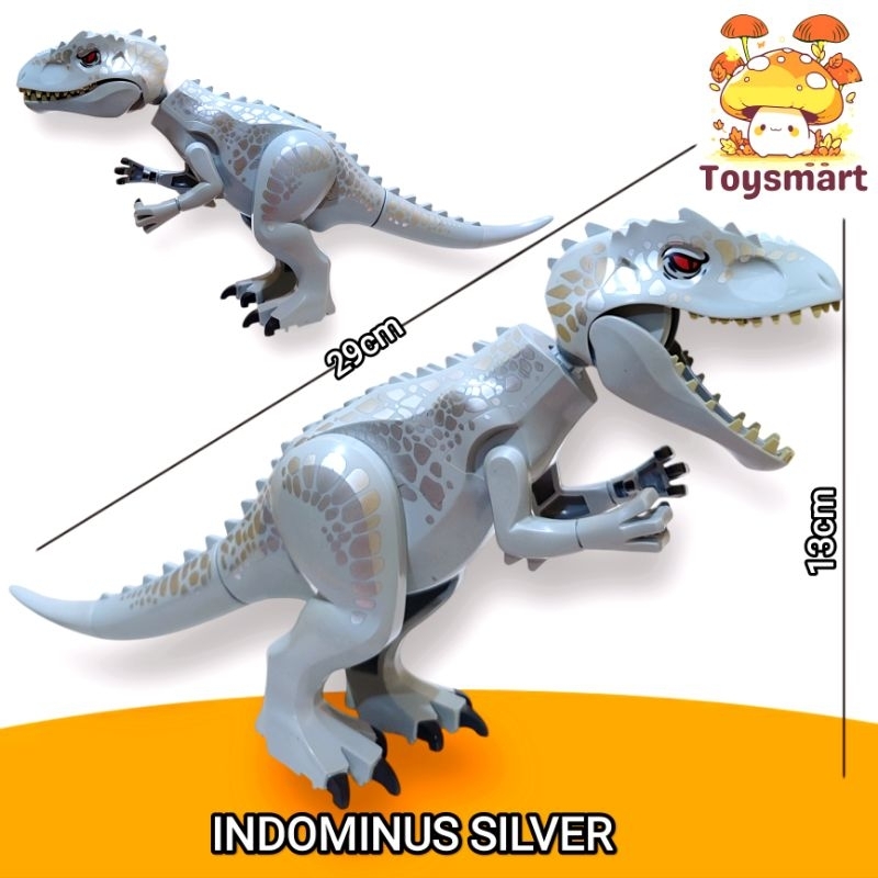 Jual Brick Dino T-Rex Indominus Silver Mainan Dinosaurus Jurassic World ...
