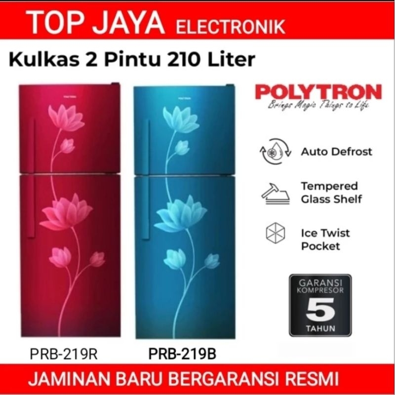 Jual KULKAS POLYTRON 2 PINTU PRB-219/R/B-LEMARI ES 2 PINTU POLYTRON ...