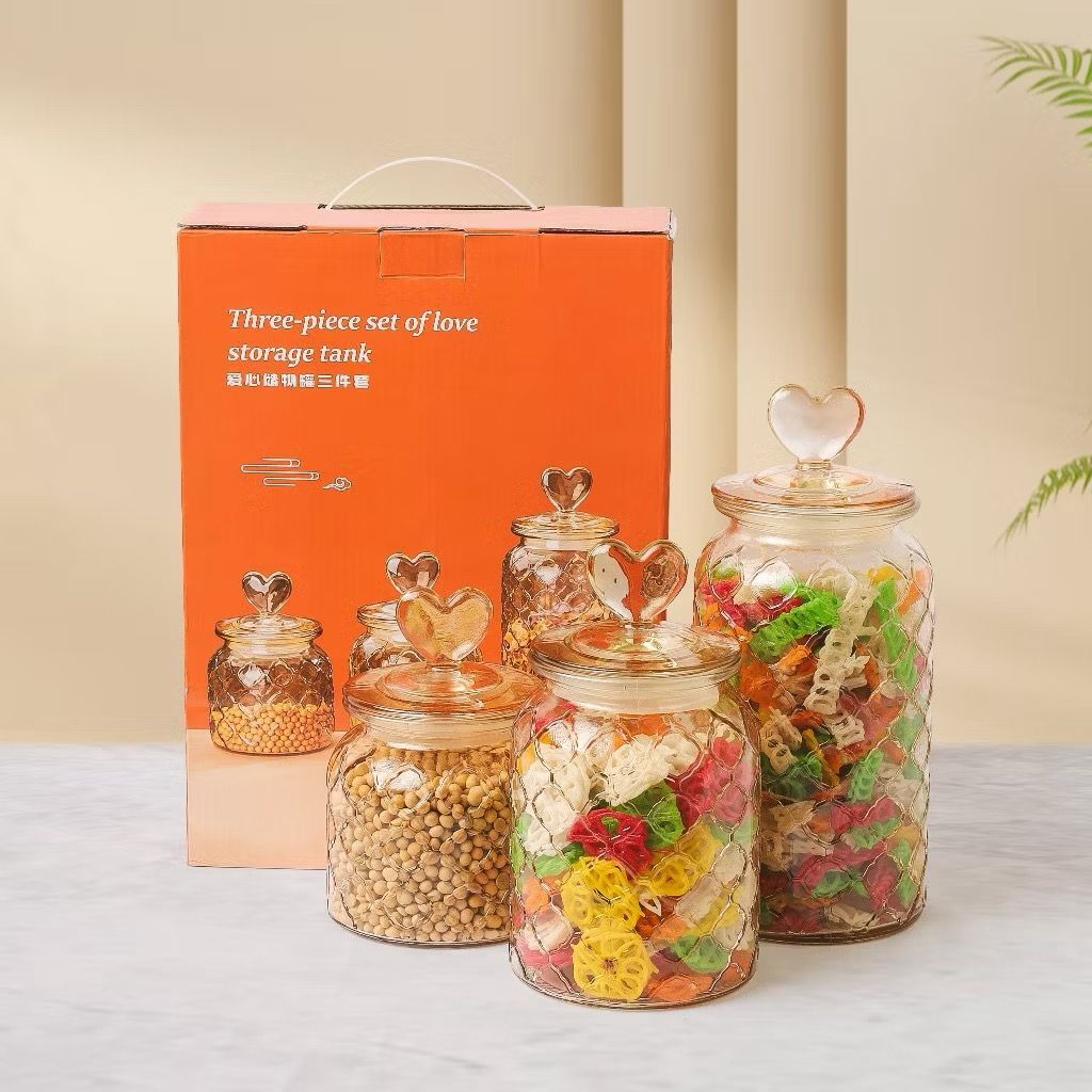 Jual Toples Snack Kaca Set 3In1 / Tempat Kue Kering Set 3 Kaca | Shopee ...