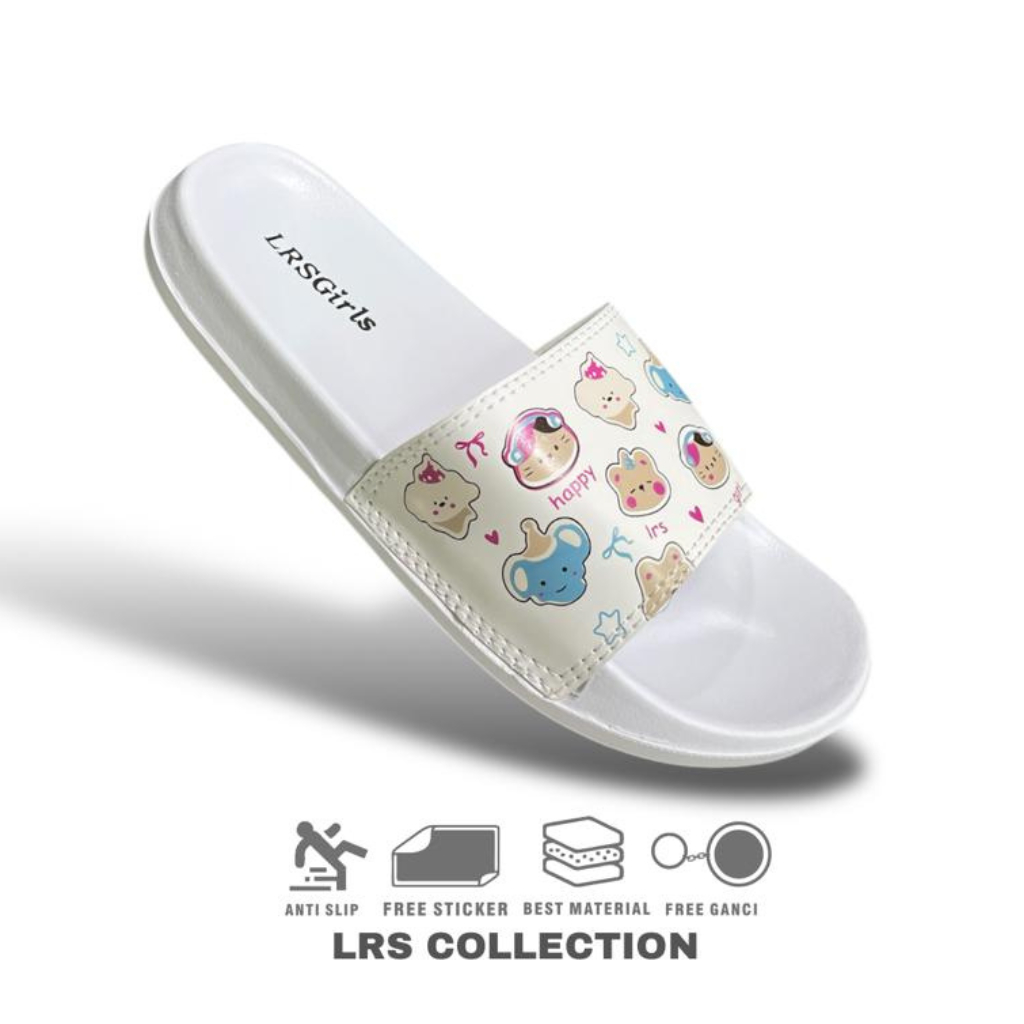 Jual Lrs Collection - Sandal Putih Wanita Pita Karakter Anti Slip ...