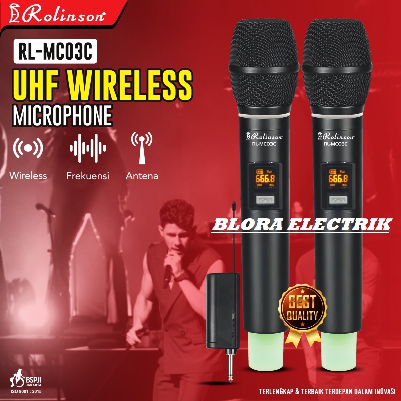 Jual Microphone Professional Wireless UHF System Rolinson RL-MC03C ...