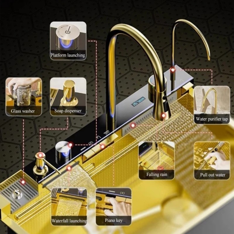 Jual KITCHEN SINK 7545 GOLD PIANO STAINLESS/KITCHEN SINK LUXURY GOLD ...