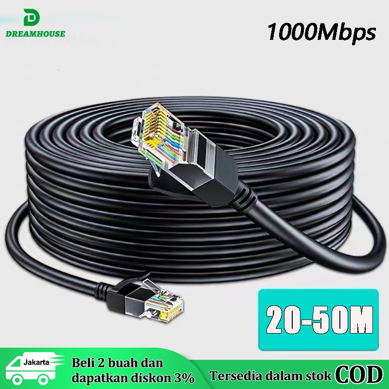 Jual 1000Mbps20M 30M 40M 50M 60M 70M 80M 100M Kabel Ethernet berlapis ...