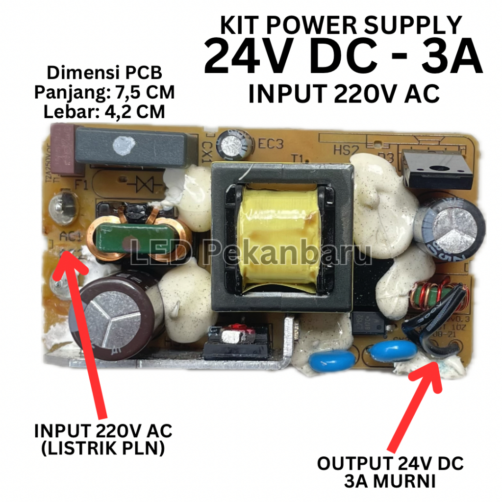 Jual POWER SUPPLY / PCB SMPS 24V DC 3A INPUT 110V - 220V AC ADAPTOR ...