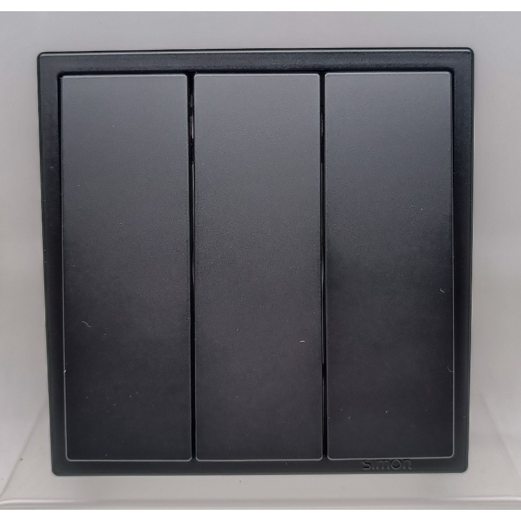 Jual SIMON I7 BLACK DOFF / MATT BLACK SAKLAR PUSH BUTTON TRIPLE ...