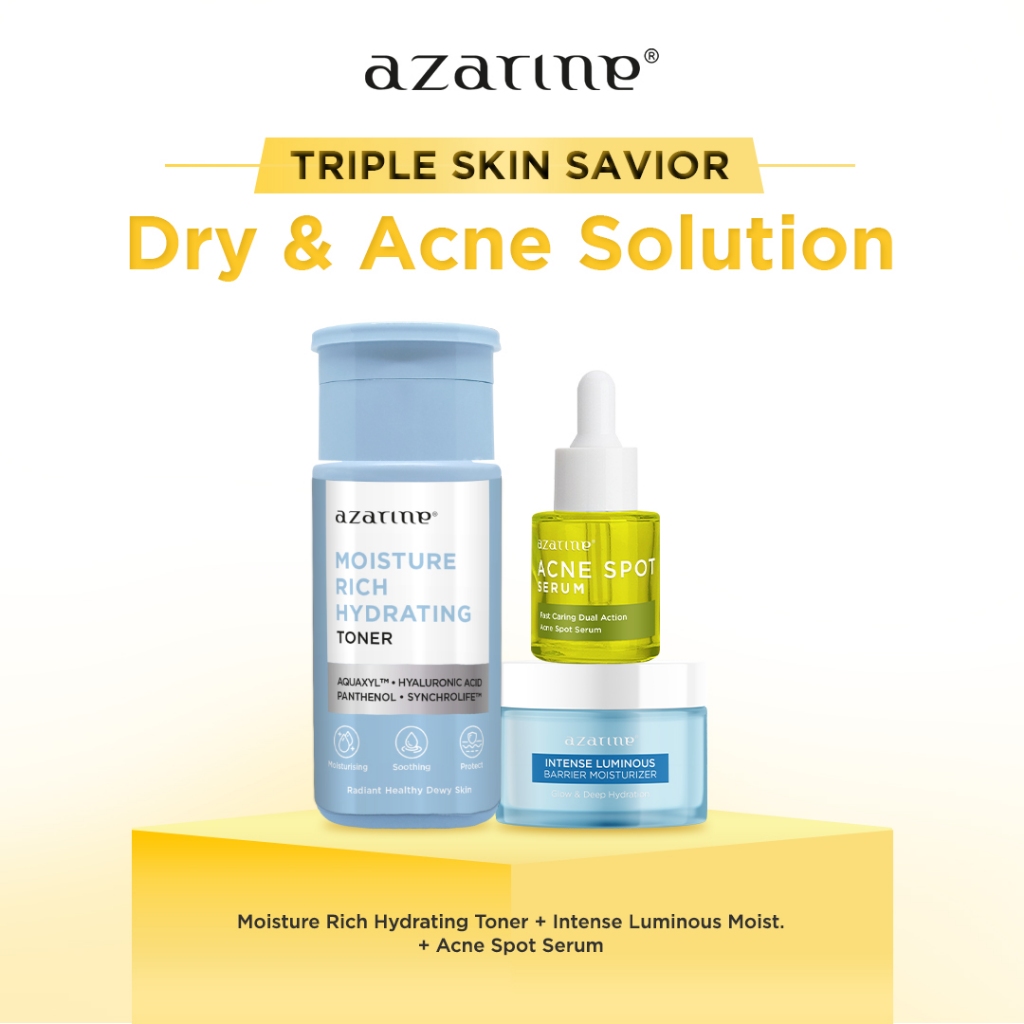 Jual Azarine Triple Skin Savior Dry & Acne Solution [3 PCS] Paket ...