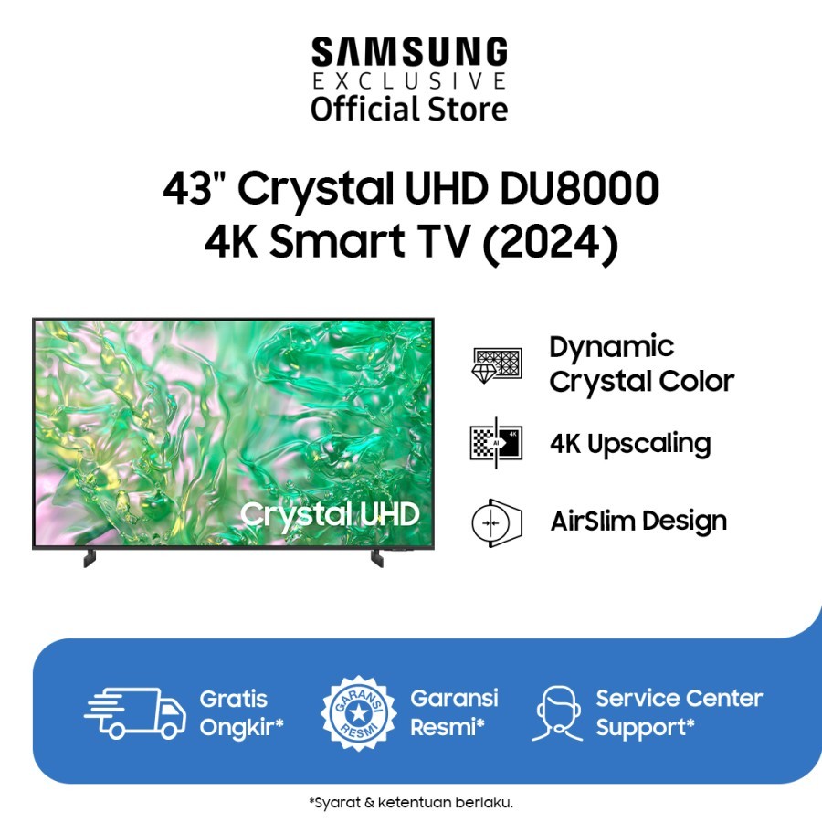Jual Samsung 43" Crystal UHD 4K DU8000 4K Smart TV | Dynamic Crystal Color | UA43DU8000KXXD ...