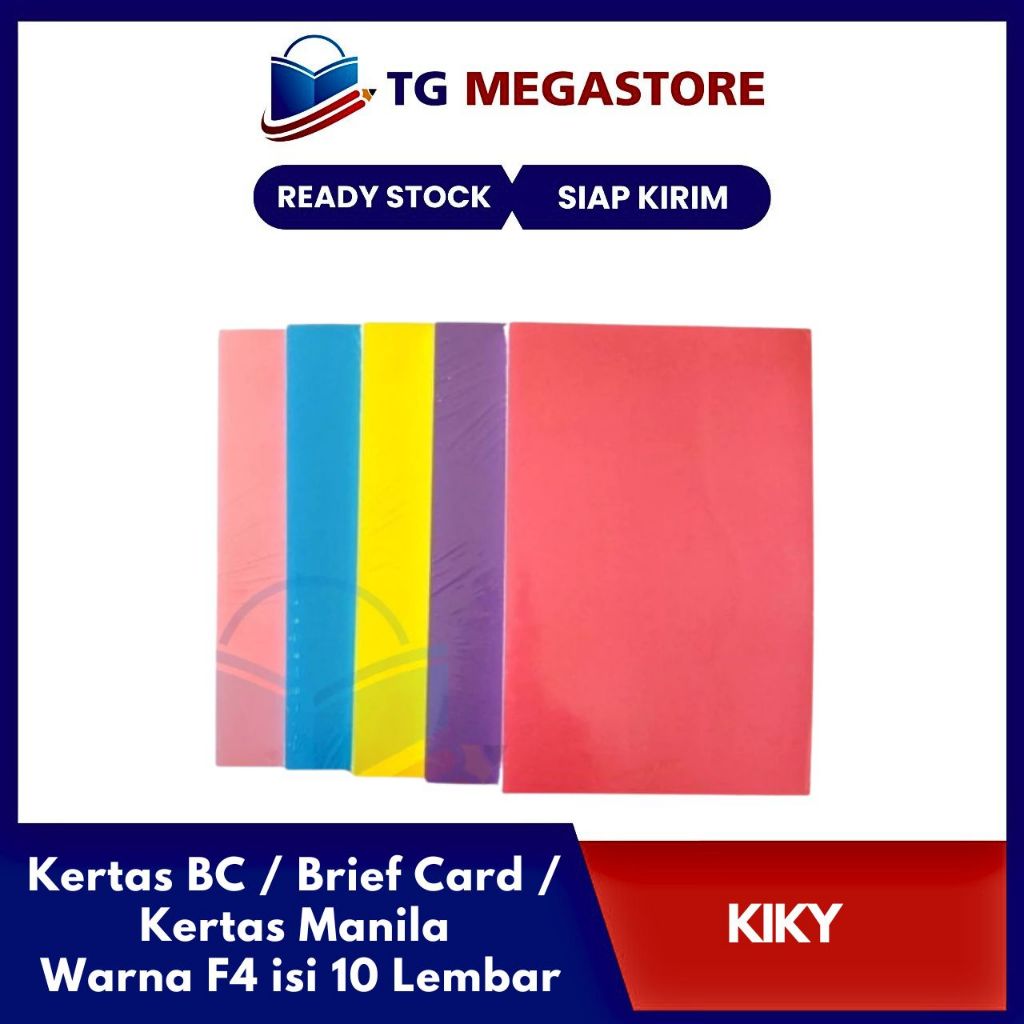 Jual Kertas BC / Brief Card / Kertas Manila Kiky Warna F4 isi 10 Lembar ...