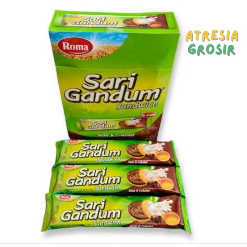 Jual Roma Biskuit Sari Gandum Sandwich Coklat Box Isi 12 pcs | Shopee ...