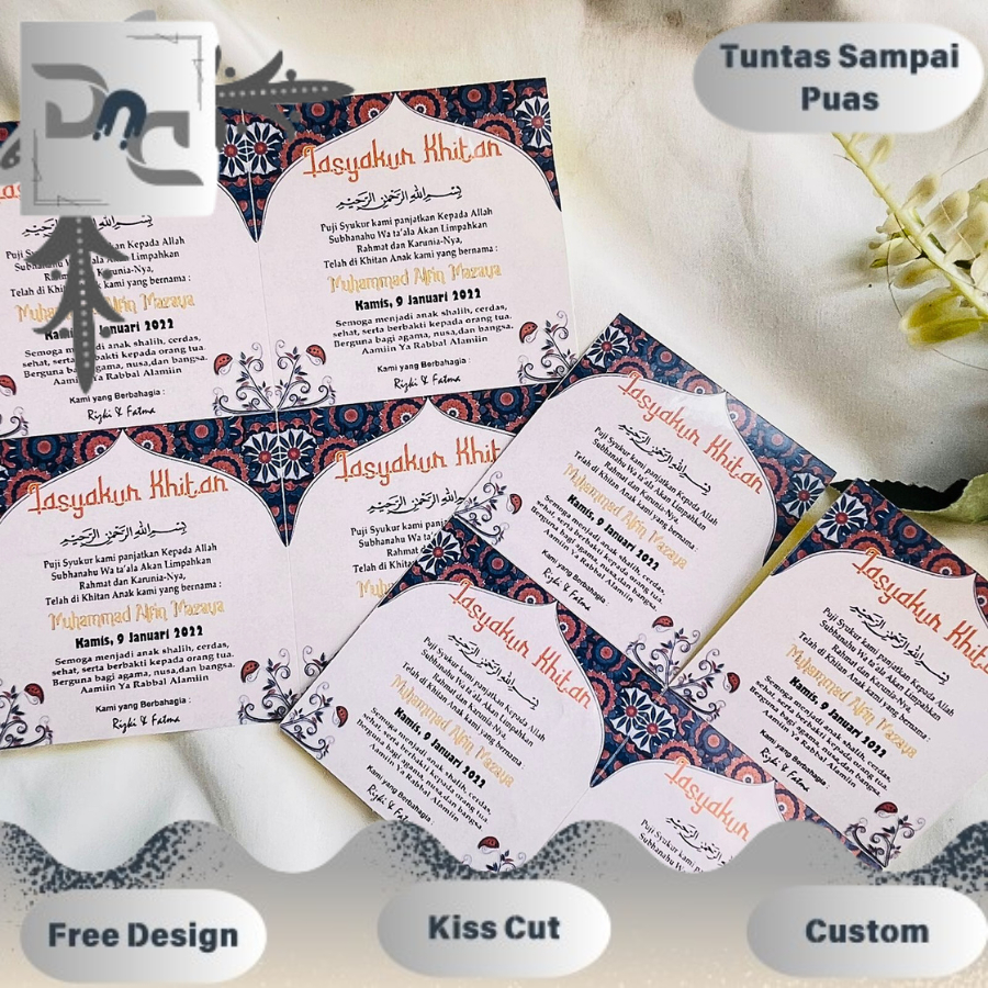 Jual 2-4 Stiker Syukuran Walimatul Khitan Sunatan Free Desain Custom ...