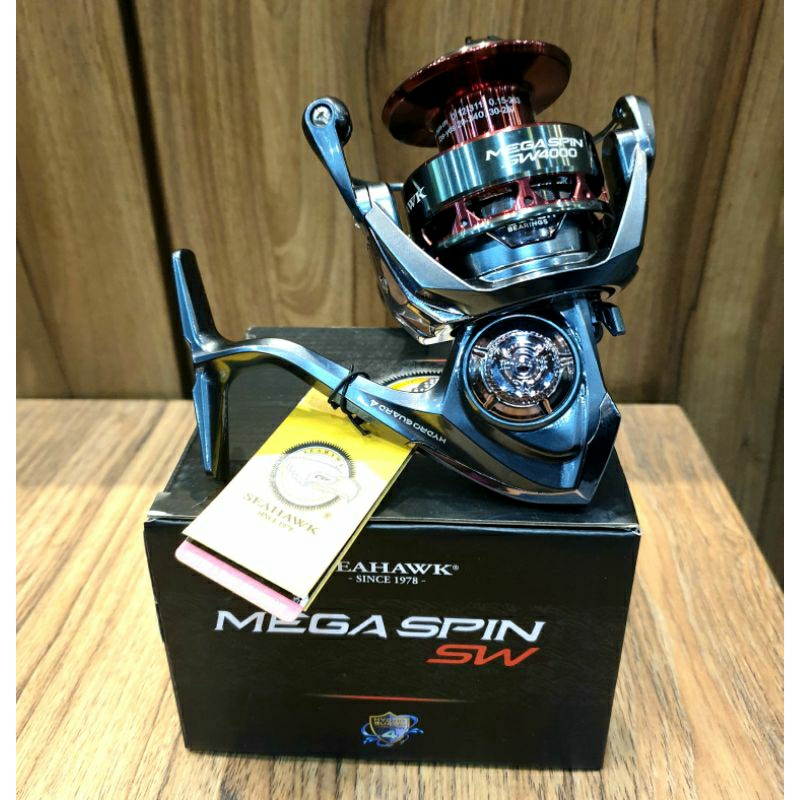 Jual reel seahawk mega spin | power handle | 4 ukuran | Shopee Indonesia