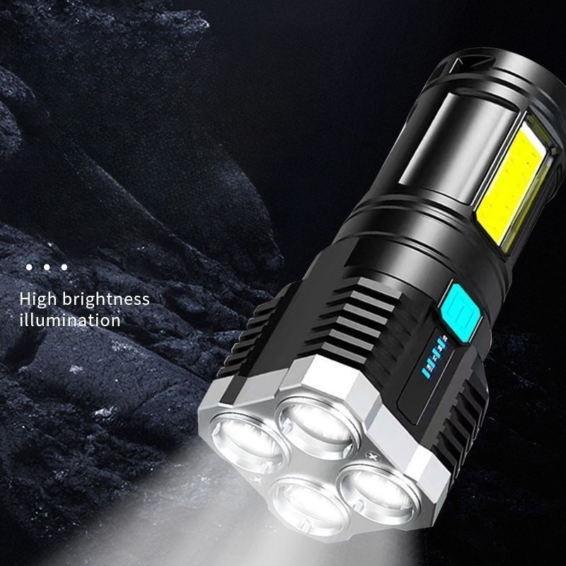 Jual Senter Portable 4 Mata / Cob LED Super Terang Pencahayaan Darurat ...