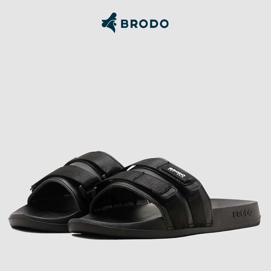 Jual BRODO - Sandals Broslide Dual Strap Fulll Black | Shopee Indonesia