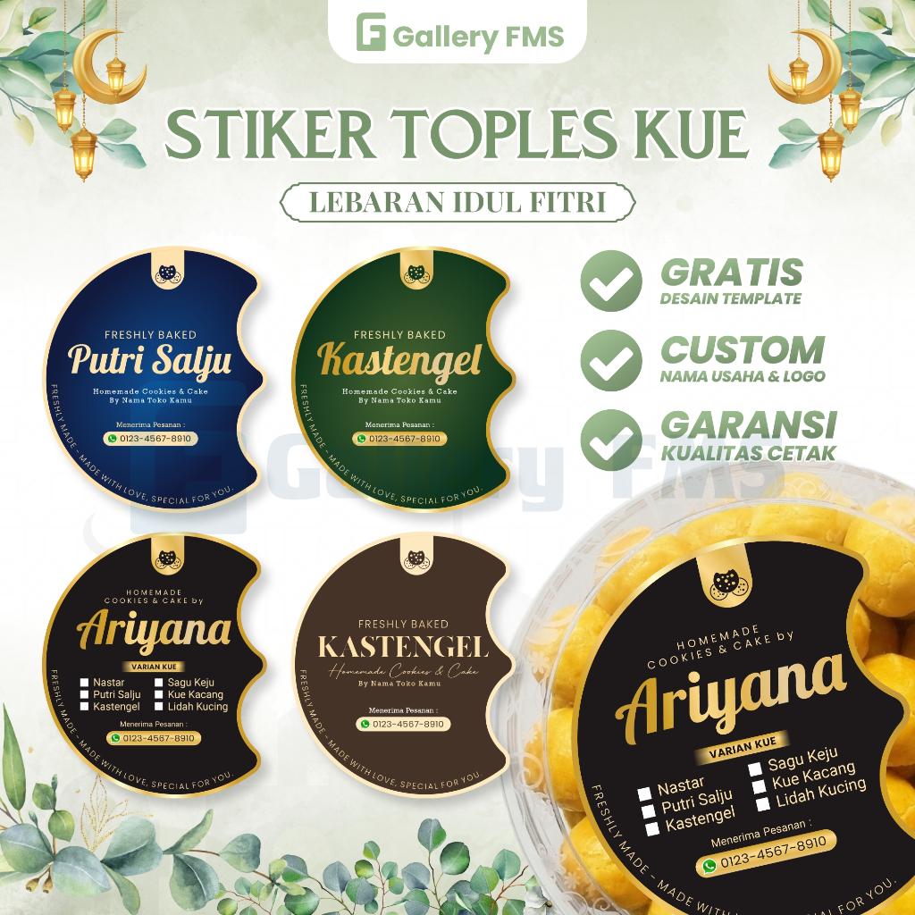 Jual Stiker Toples Kue Lebaran Sticker Toples Nastar Label Label Toples ...