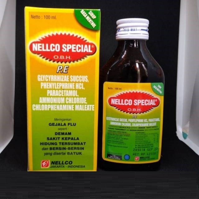 Jual Nellco Spesial OBH PE Obat Batuk 100ml (BOTOL KACA) | Shopee Indonesia