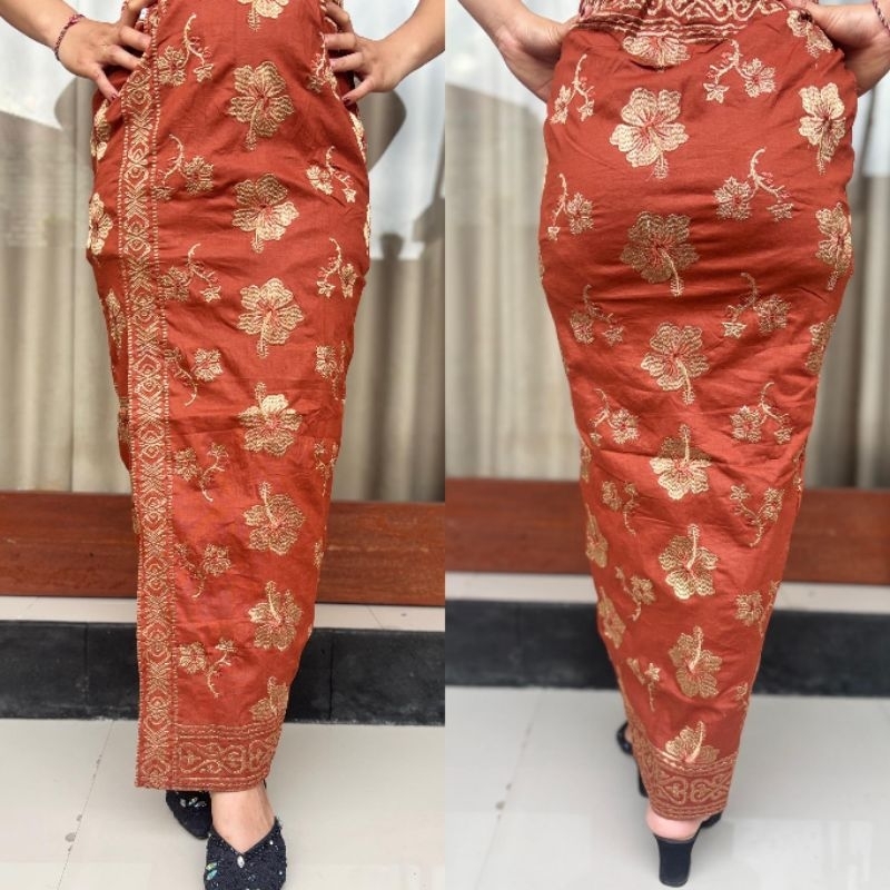 Jual Kamen jadi bordir wanita motif bunga Kamen Bali rok Bali bawahan ...