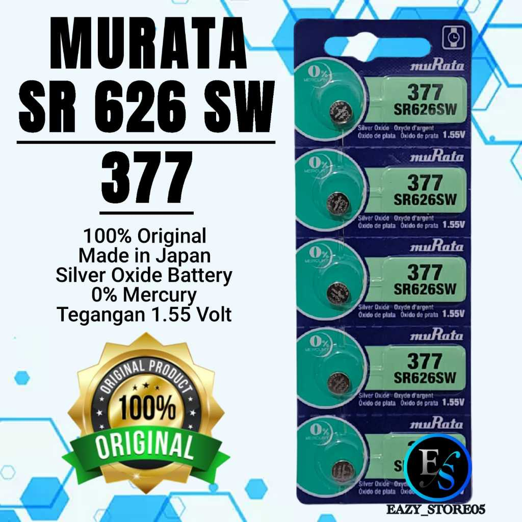 Jual Baterai Murata 377 SR626SW Original Silver Oxide Battery Jam ...
