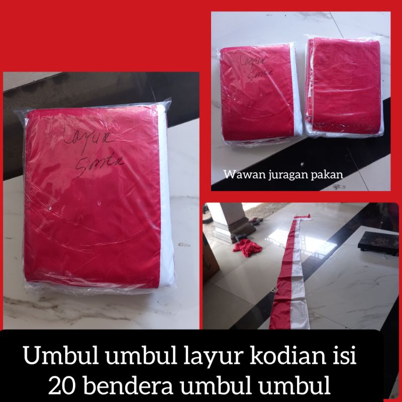 Jual Bendera umbul - umbul layur merah putih panjang 5 meter kodian (isi 20 pcs) | Shopee Indonesia
