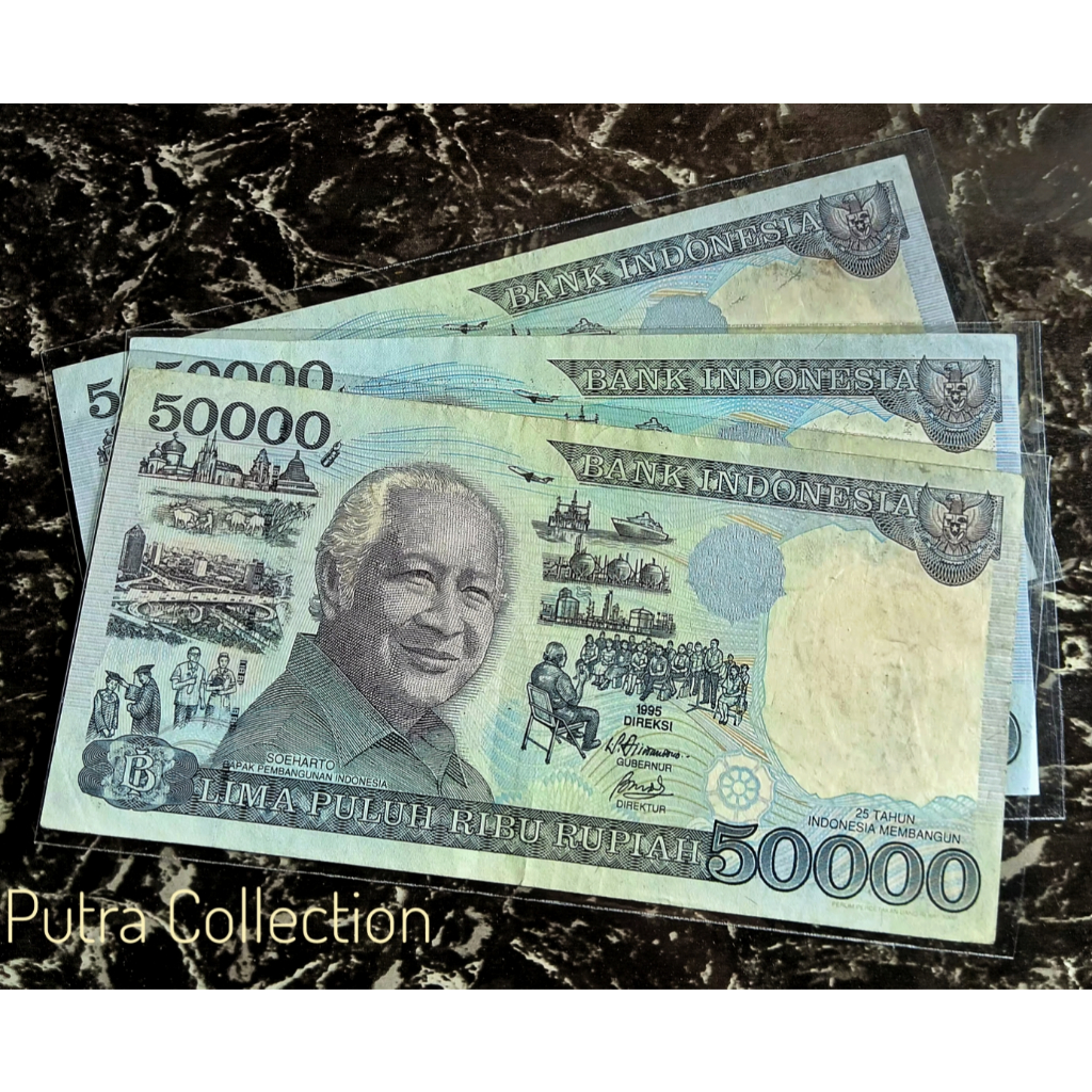 Jual Uang 50,000 Suharto Tahun Campur /Uang 50 Ribu Kertas Suharto Asli ...