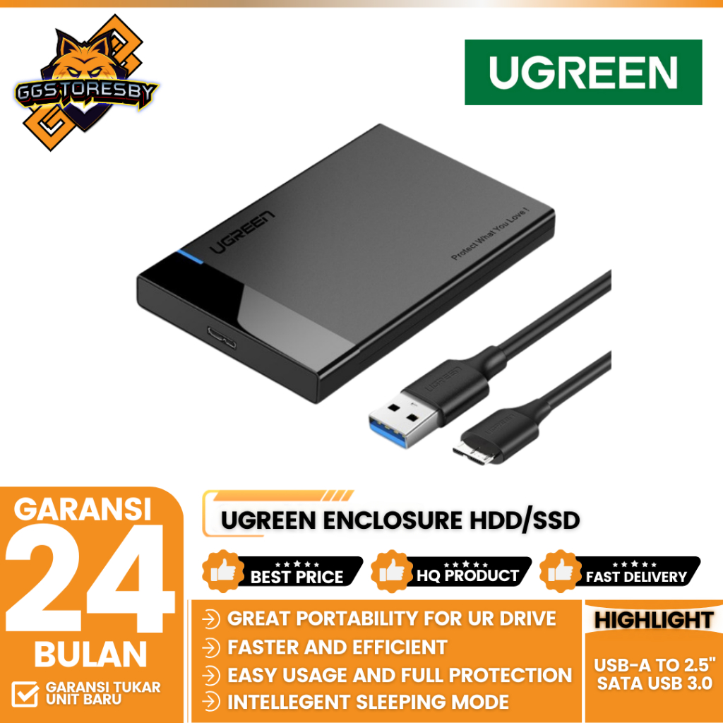 Jual Ugreen Enclosure Hdd/Ssd Usb-A To 2.5" Sata Usb 3.0 - 30848 | Shopee Indonesia