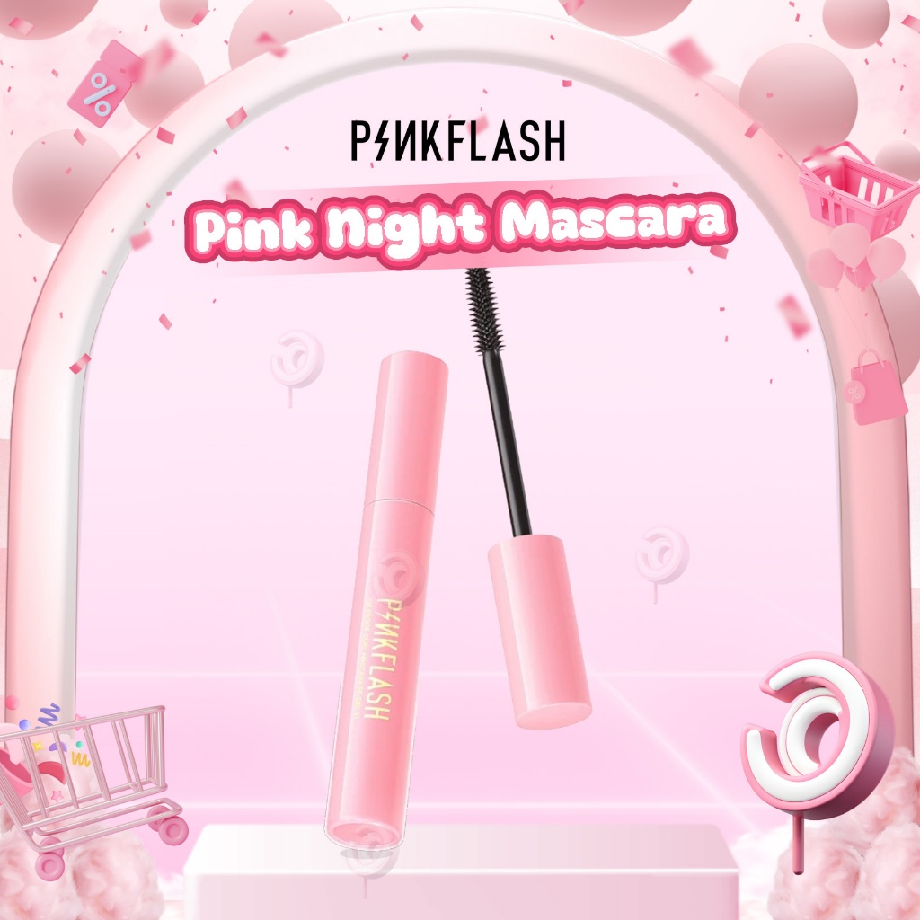 Jual PINKFLASH - OILPROOF CURL PINK #VOLUME NIGHT MASCARA ( PF-E08 01 ...