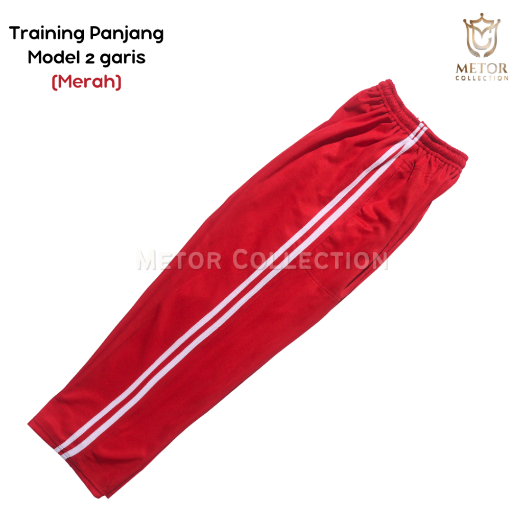 Jual Training Panjang Warna Merah Model 2 Garis Training Olahraga ...