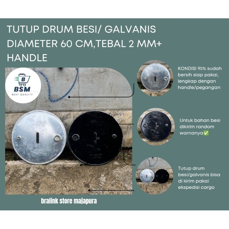 Jual Tutup drum besi/galvanis 200 liter diameter 60 cm,tebal 2 mm+ ...