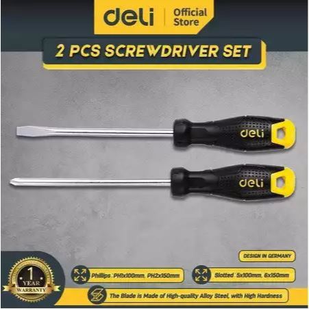 Jual DELI Screwdriver Set / Obeng Set | Shopee Indonesia