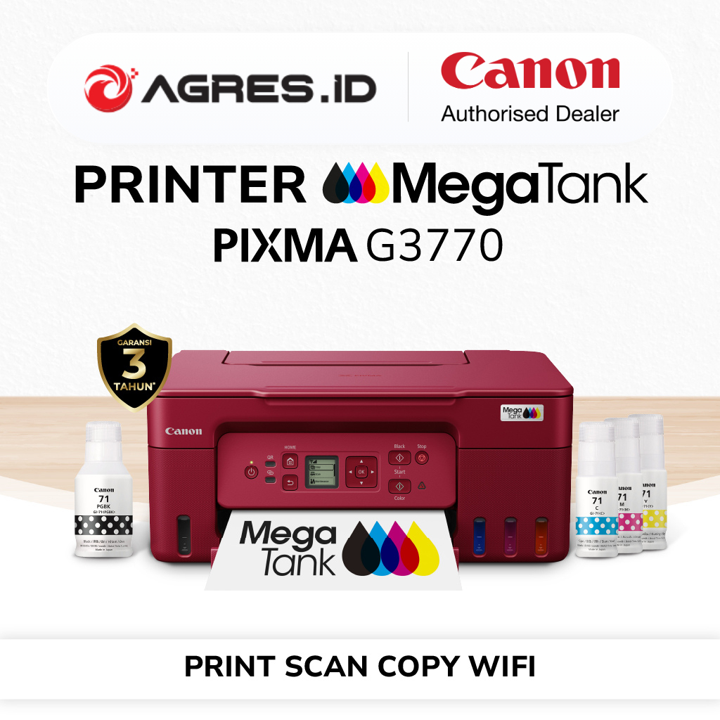 Jual Printer Wifi Canon G3770 Merah Versi Upgrade L3250 | Ink Tank All ...