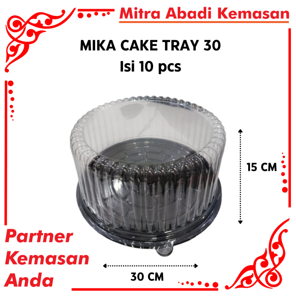 Jual MIKA CAKE TRAY BULAT 30 CM ISI 10 SET | MIKA KUE TART BULAT BESAR ...
