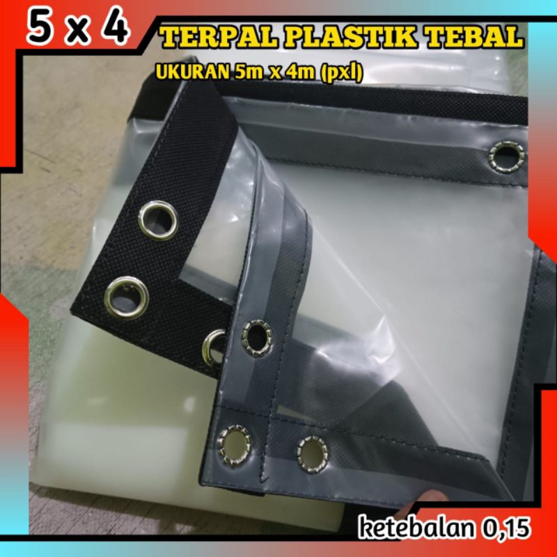 Jual Vj Terpal pelastik ukuran 5x4 transparan tebal plastik greenhouse ...