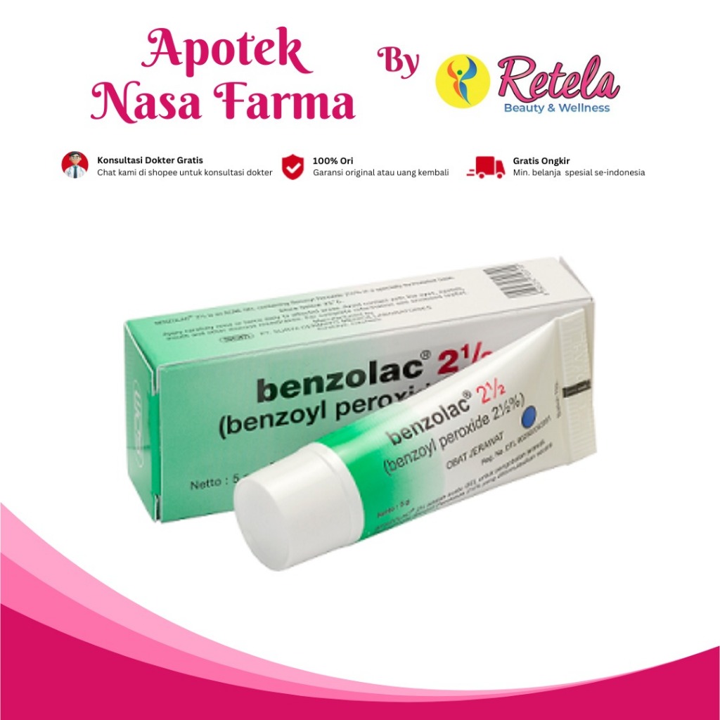 Jual BENZOLAC 2 1/2 OBAT JERAWAT 5 GR/ ANTI ACNE | Shopee Indonesia