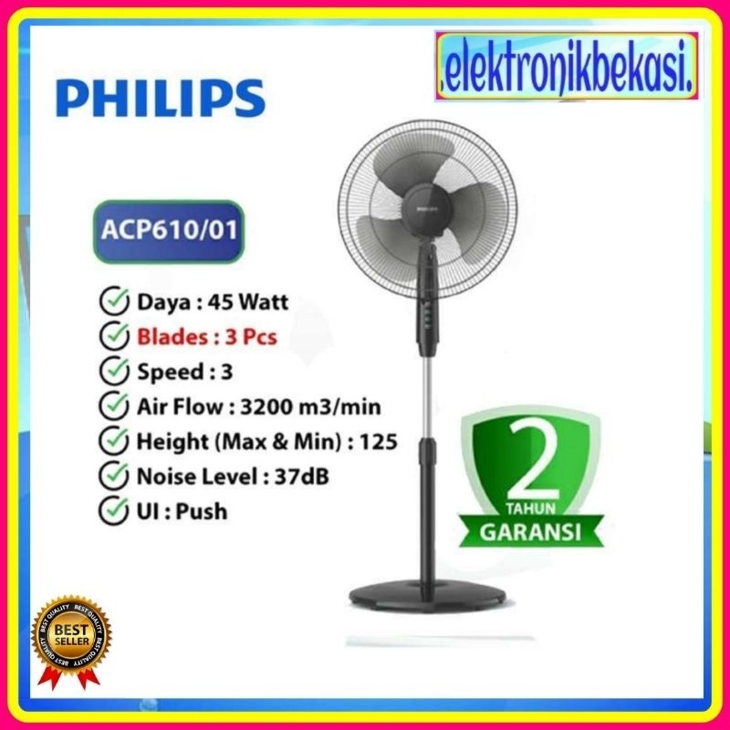 Jual STAND FAN PHILIPS ACP 610/01 / KIPAS ANGIN BERDIRI PHILIPS 16 INCH ACP 610 / PHILIPS ACP ...