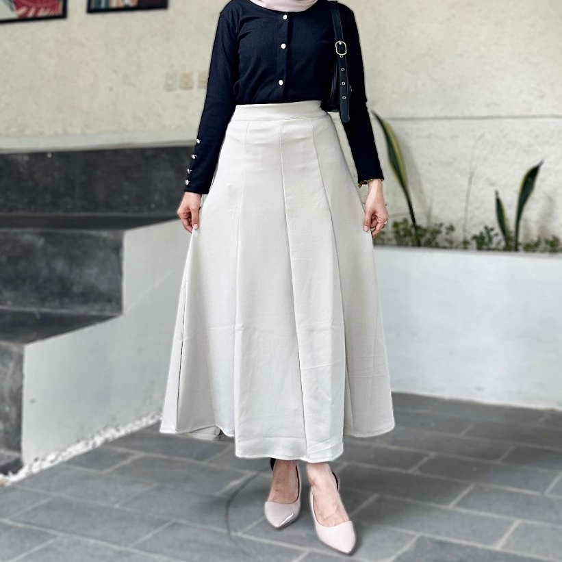 Jual Audy Skirt - Rok Flare Scuba Wanita - Rok Anti Kusut - Korean ...