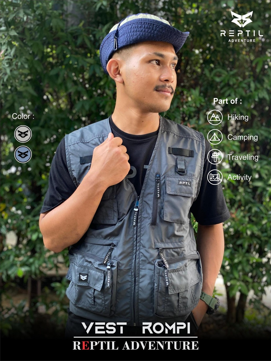Jual Reptil Adventure | Rompi Tactical Casual | Rompi Lapangan Pria ...