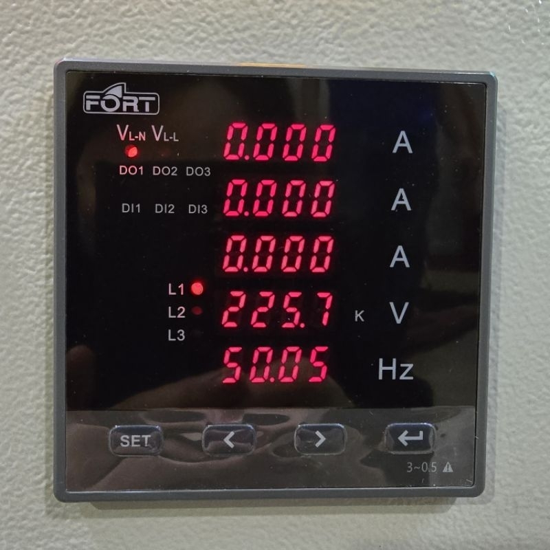 Jual DIGITAL PANEL METER LED A, V, HZ 3PHASE FCN300-3AV4-5 FORT DIGITAL POWER METER THREE PHASE ...