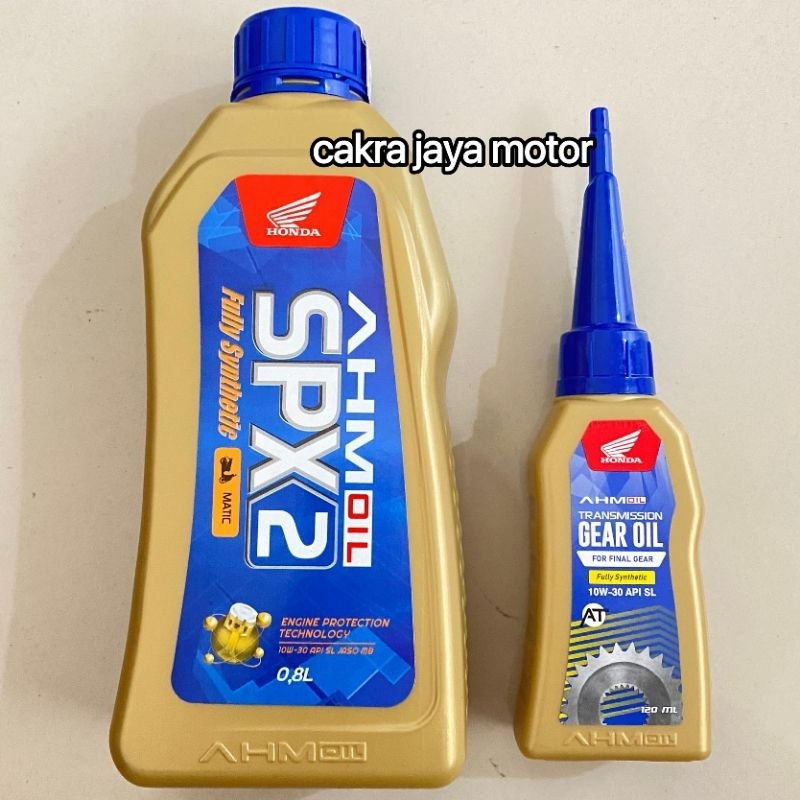 Jual Paket Hemat Oli AHM SPX2 0.8L + Oli Gardan SPX Gear 120ml | Shopee ...