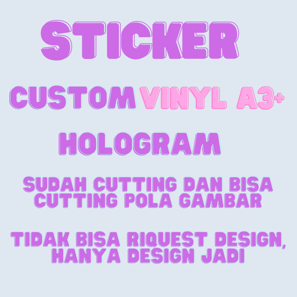 Jual Sticker Custom Vinyl A3+ Hologram Anti Air Model Bulat, Persegi ...