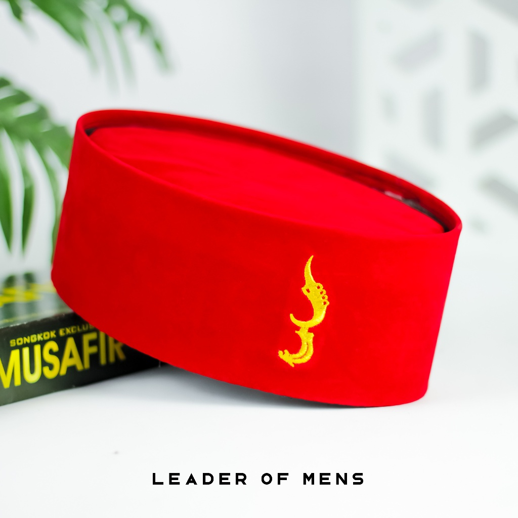 Jual Peci Kopiah Merah Cabai Logo Kujang Bordir Tinggi 9cm Anak Dewasa ...