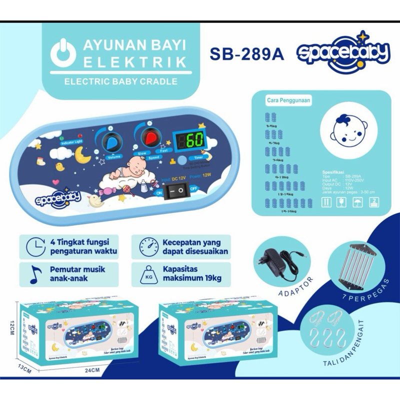 Jual SPACE BABY Ayunan Otomatis SB 289A Ayun Elektrik Listrik Bayi ...